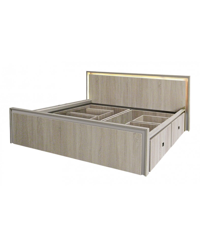 Pat dublu cu sertare, Barcelona 1600, Sonoma / Capucino, 2165x1845x1005mm